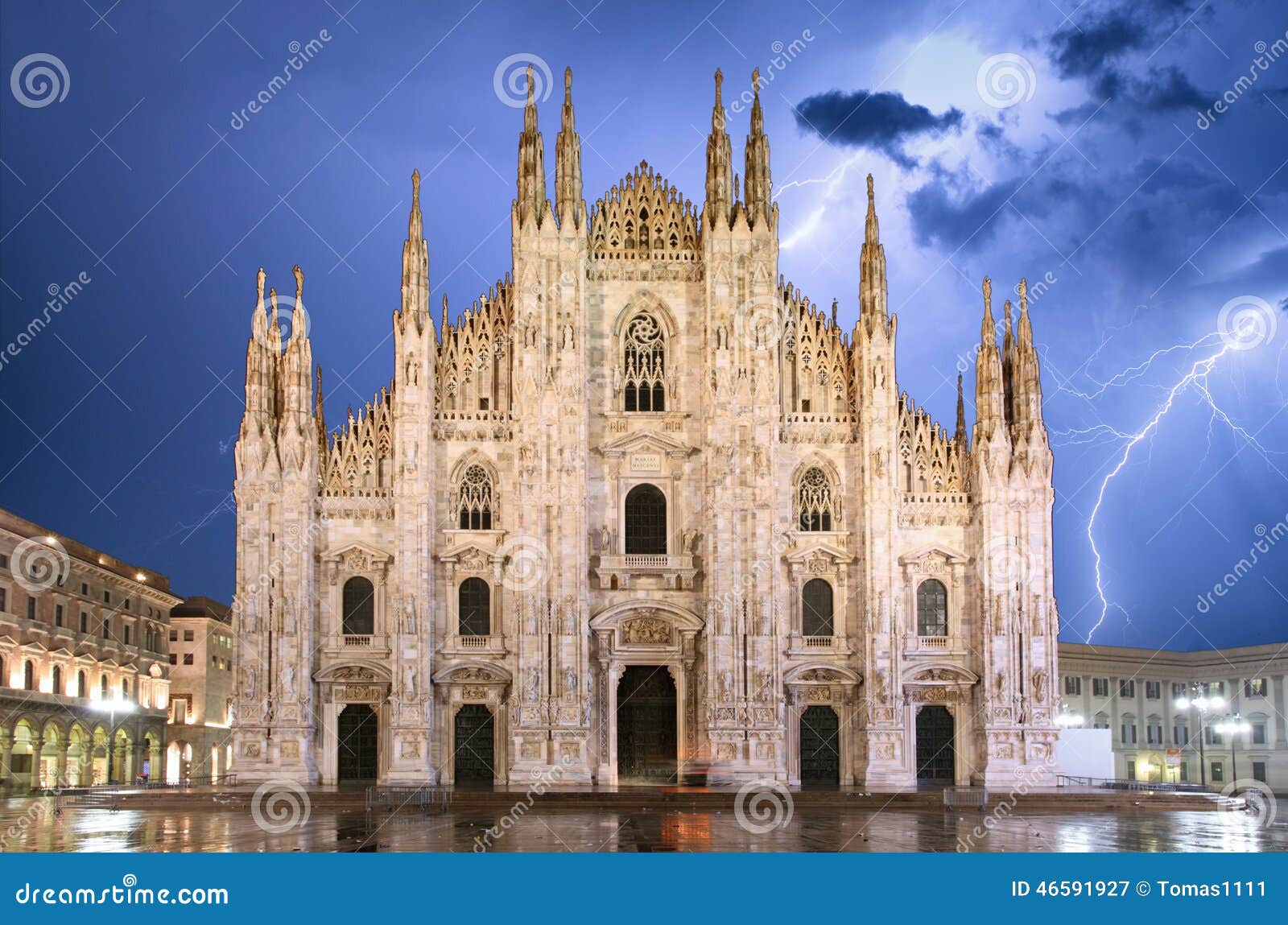 Milan Cathedral Dome at Storm - Italy Stock Image - Image of landmark ...