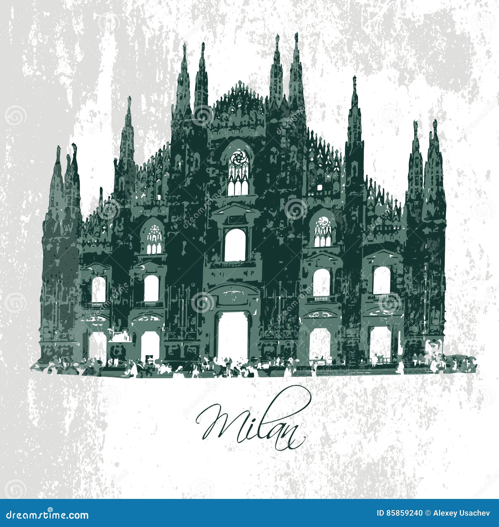 Milan Cathedral. Gothic Architecture. Vector Stock Vector ...