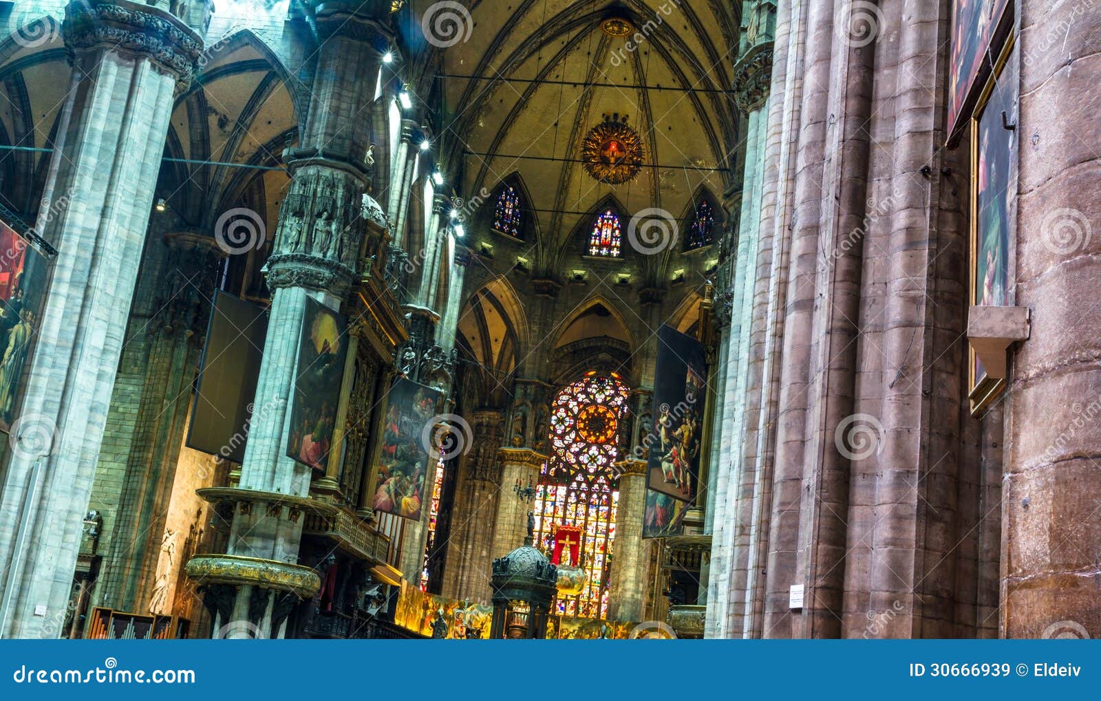 Milan Cathedral Hall editorial stock image. Image of gothic - 30666939