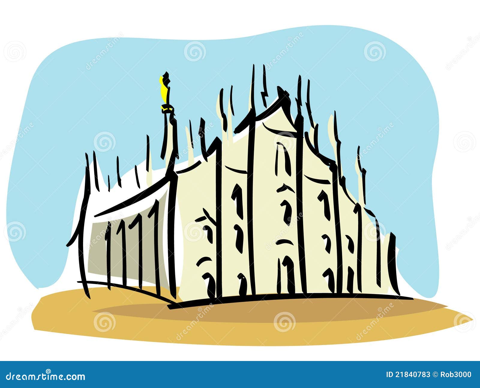 Milan (the Duomo Of Milan) Cartoon Vector | CartoonDealer.com #21840783