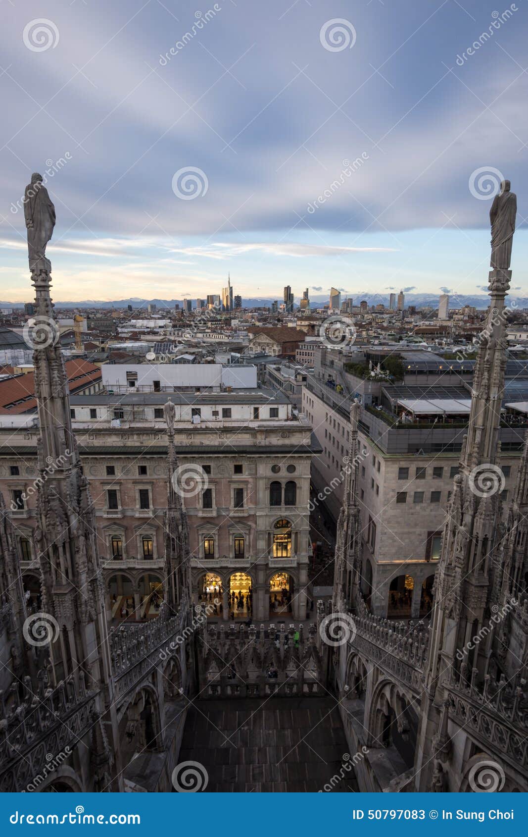 Milan Duomo rooftop stock image. Image of catholic, milan - 50797083