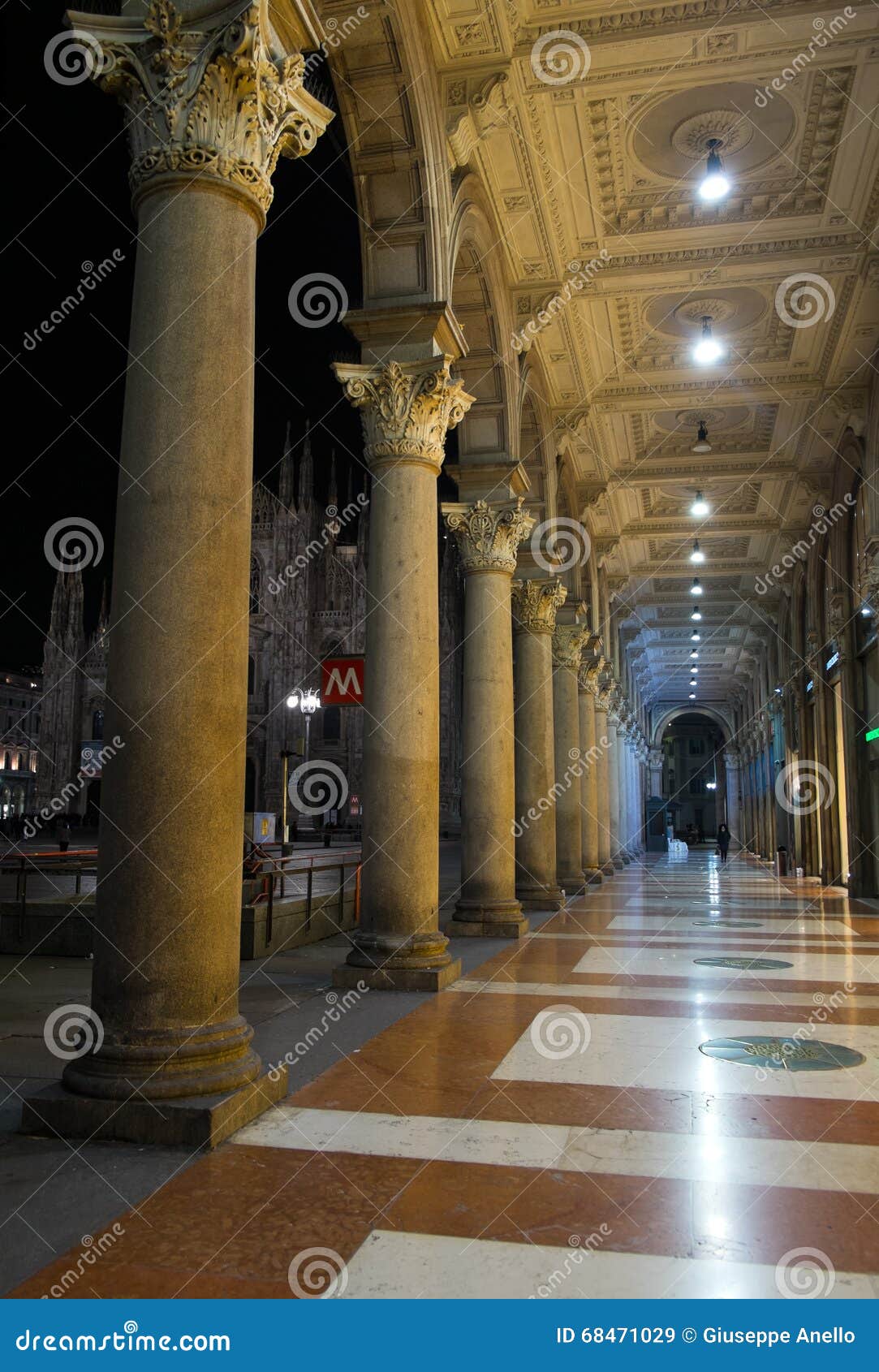 Milan gallery stock image. Image of artistic, duomo, columns - 68471029