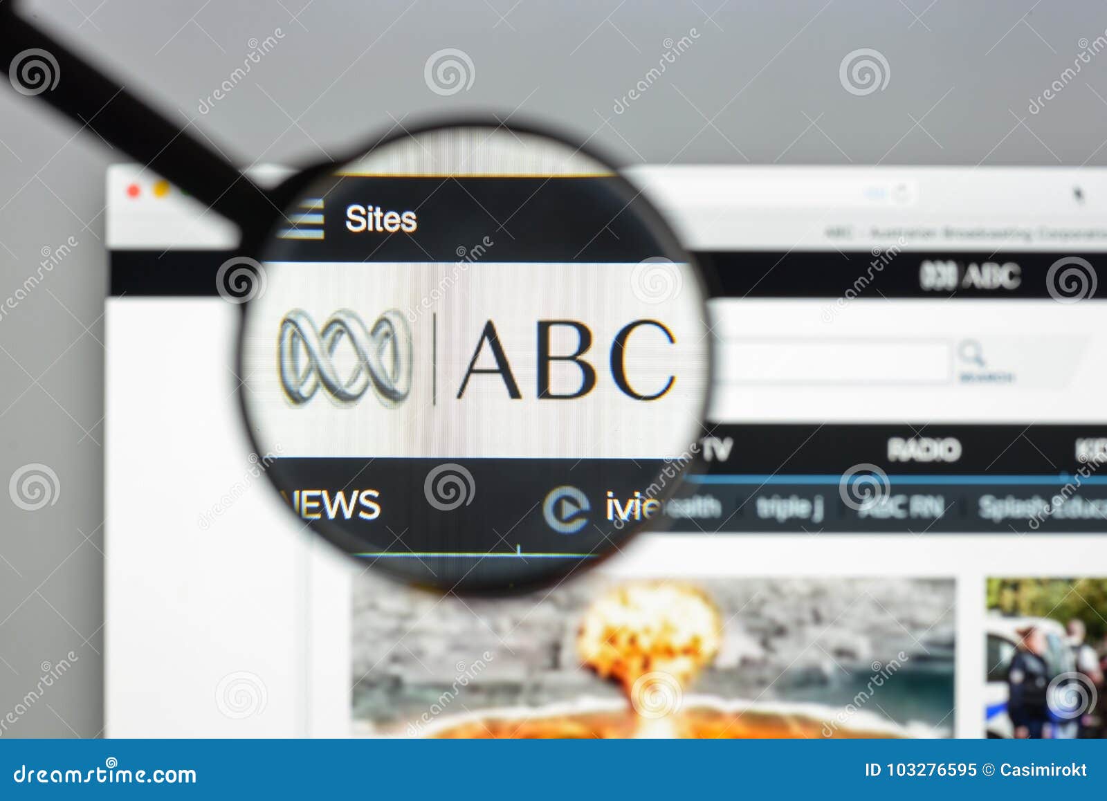 Milan, Italy - August 10, 2017: Abc Website Homepage. Abc Logo Visible ...