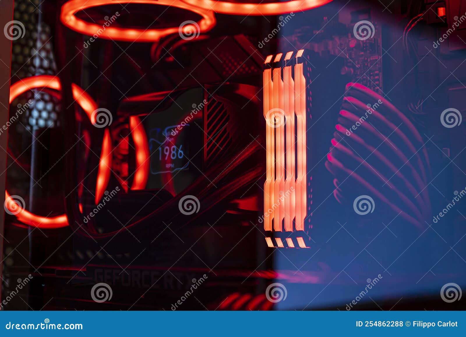 Close-up Macro Shot of Installed RAM Memory in Computer Motherboard ...