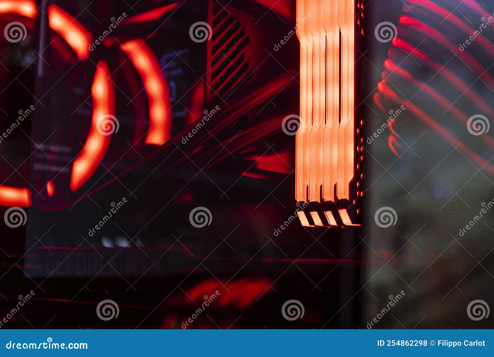 Close-up Macro Shot of Installed RAM Memory in Computer Motherboard ...