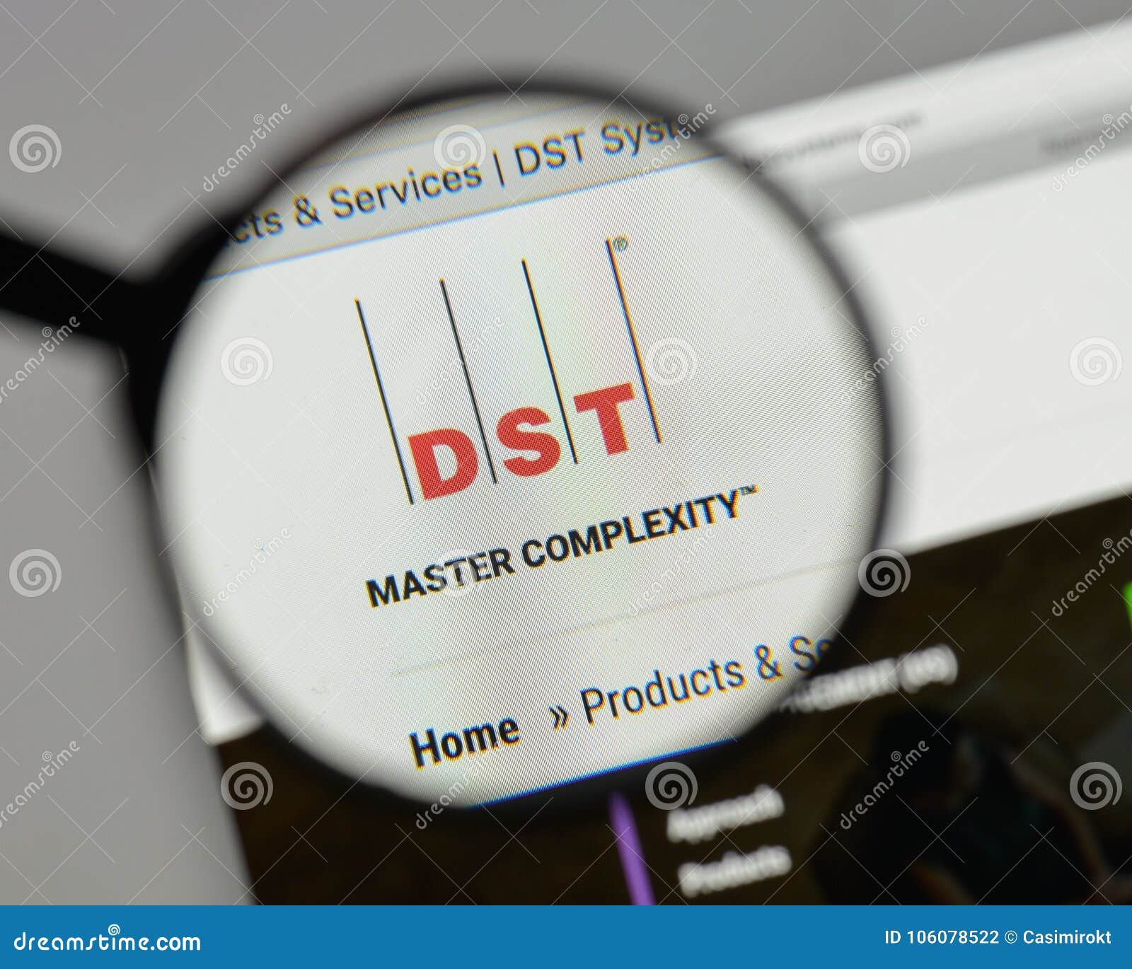 Milan, Italy - August 10, 2017: DST Systems Logo on the Website ...