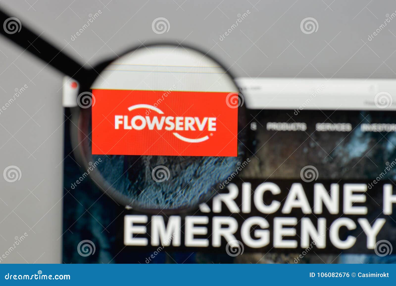 Milan, Italy - August 10, 2017: Flowserve Logo on the Website Ho ...