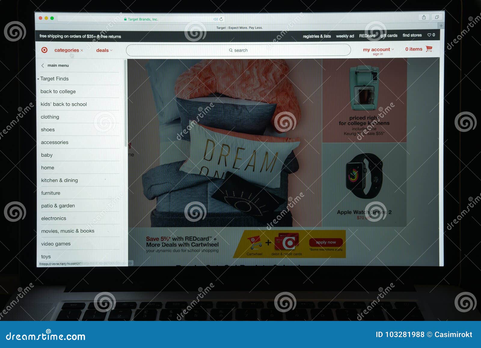 Milan, Italy - August 10, 2017: Target.com Website Homepage Editorial ...