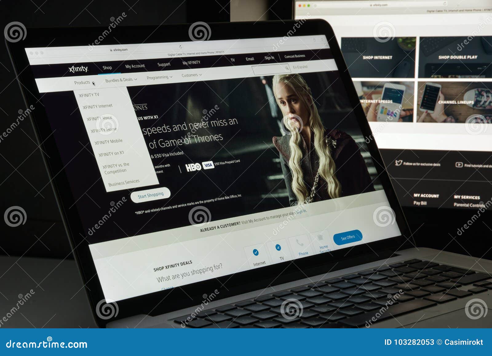 Milan, Italy - August 10, 2017: Xfinity Website Homepage. it is ...