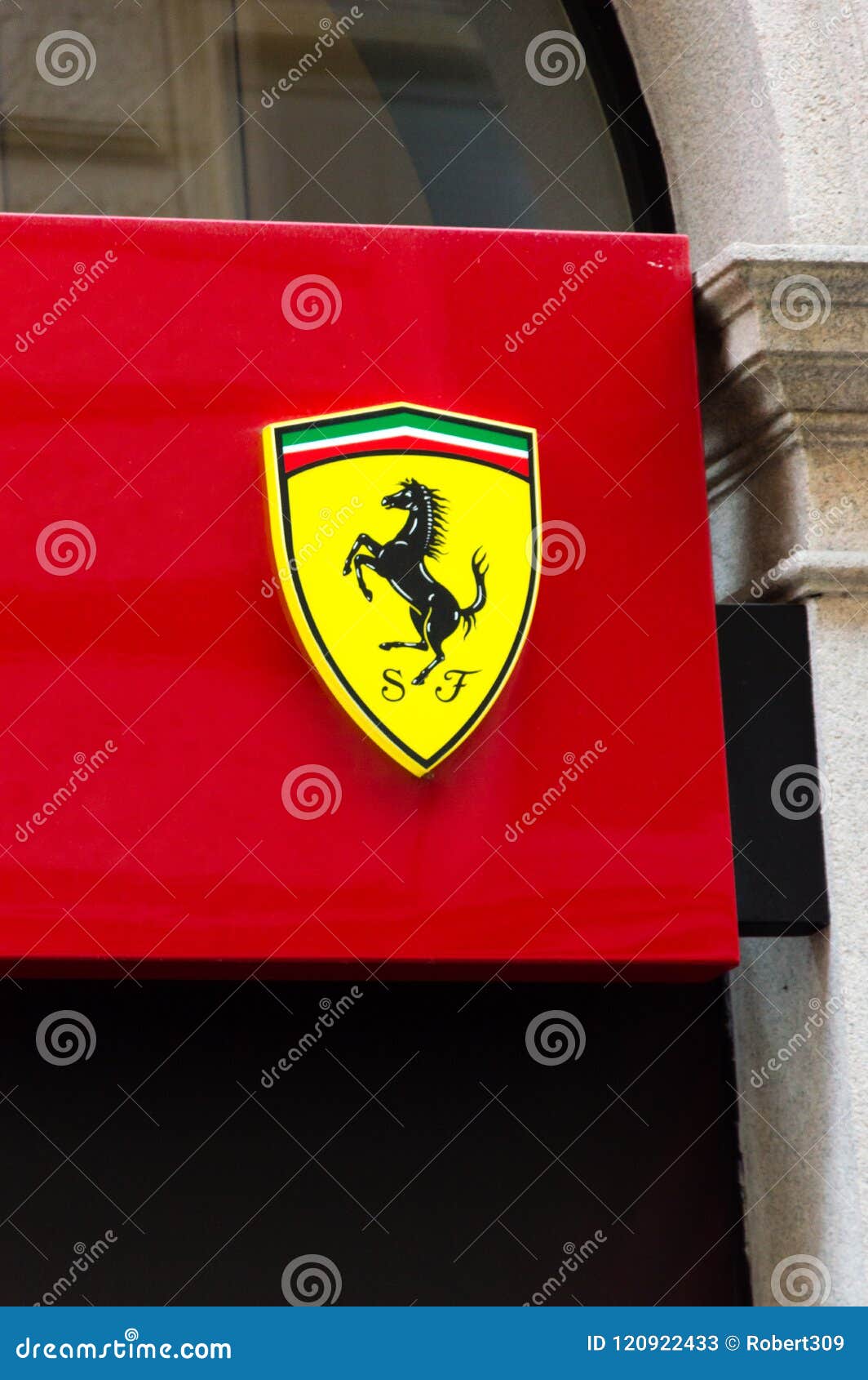 Ferrari Logo in Milan in Italy. Editorial Stock Photo - Image of ...