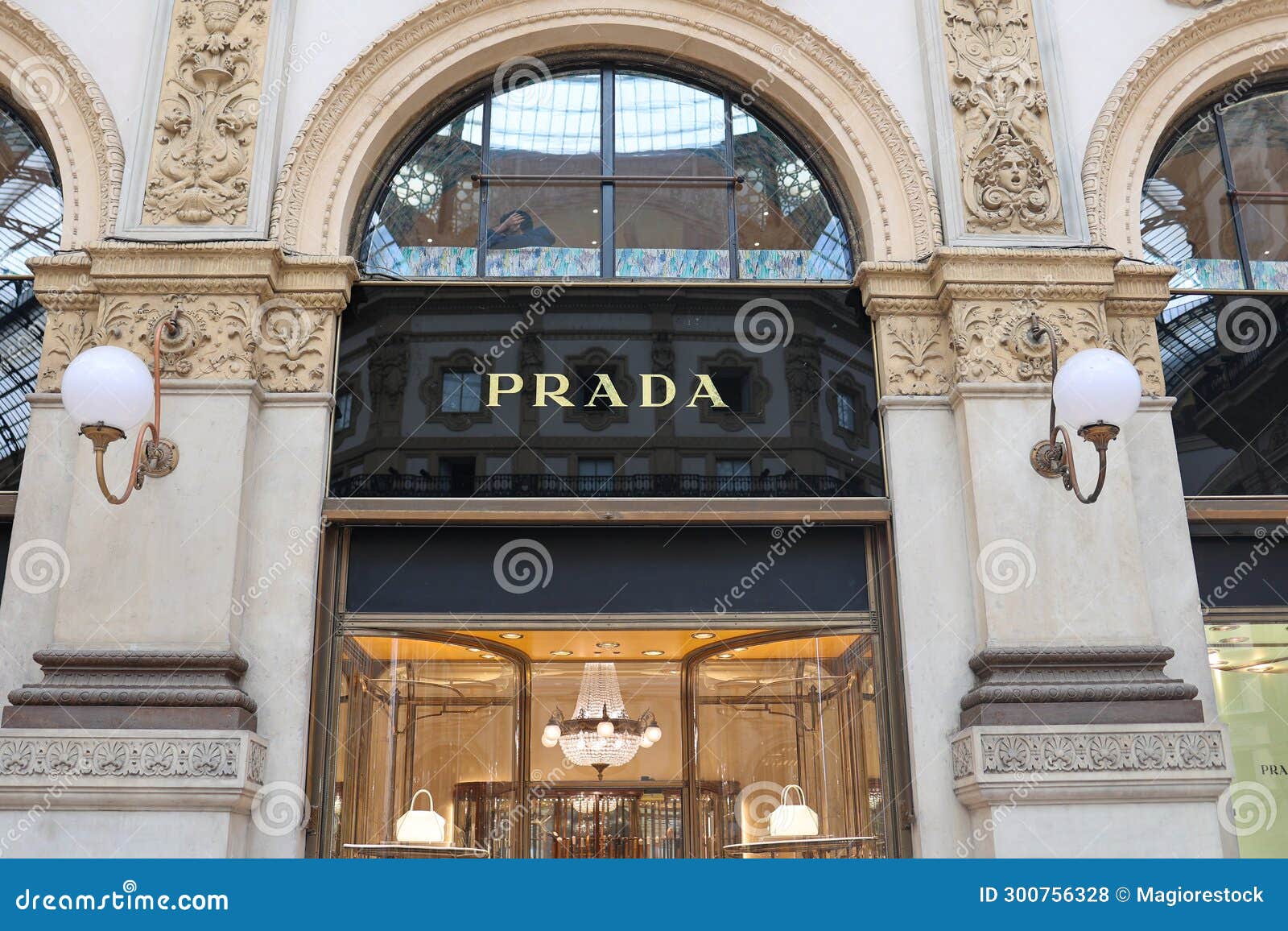 MILAN, ITALY - October 22, 2022: PRADA Store. People Walk by the PRADA ...