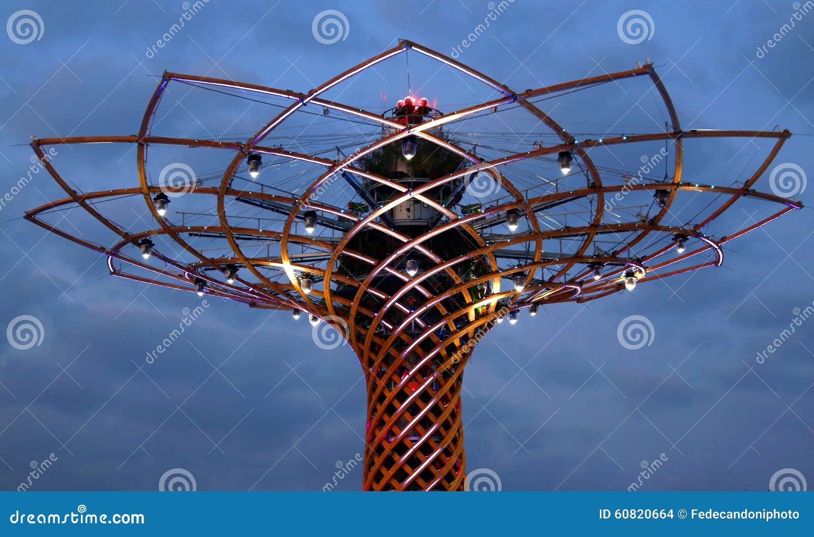 Milan, Italy - 8th September, 2015. Expo Tree of Life by Night ...