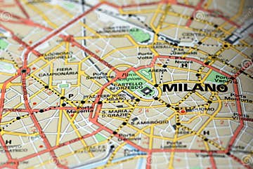 Milan on the map stock photo. Image of business, europe - 7962712