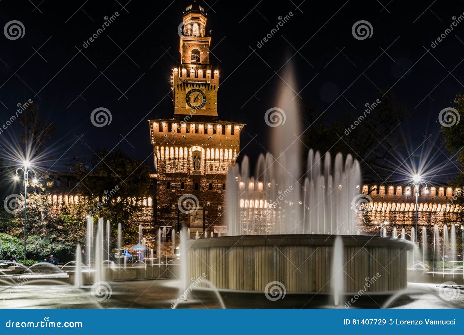 Milan by Night: Castello Sforzesco Stock Image - Image of city ...