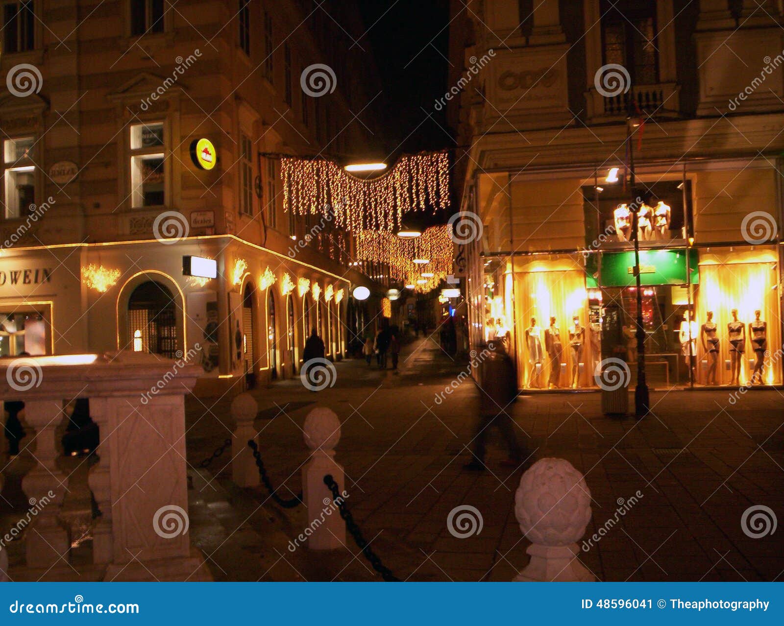 Milan by night. stock image. Image of europe, life, illuminated - 48596041