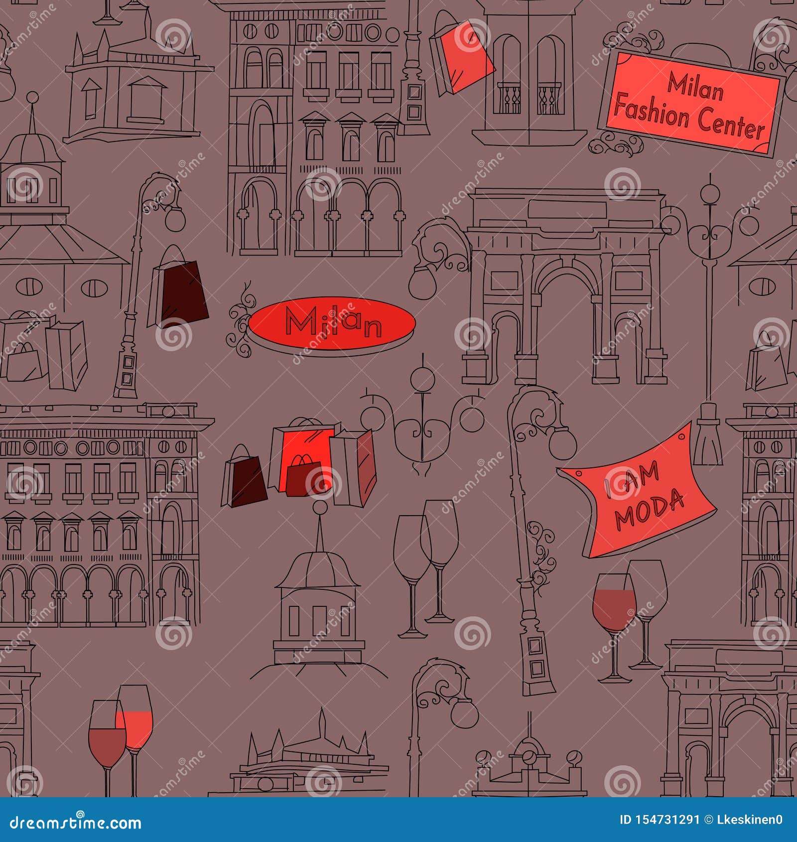 Milan Pattern Seamless Design Graphic Stock Vector - Illustration of ...