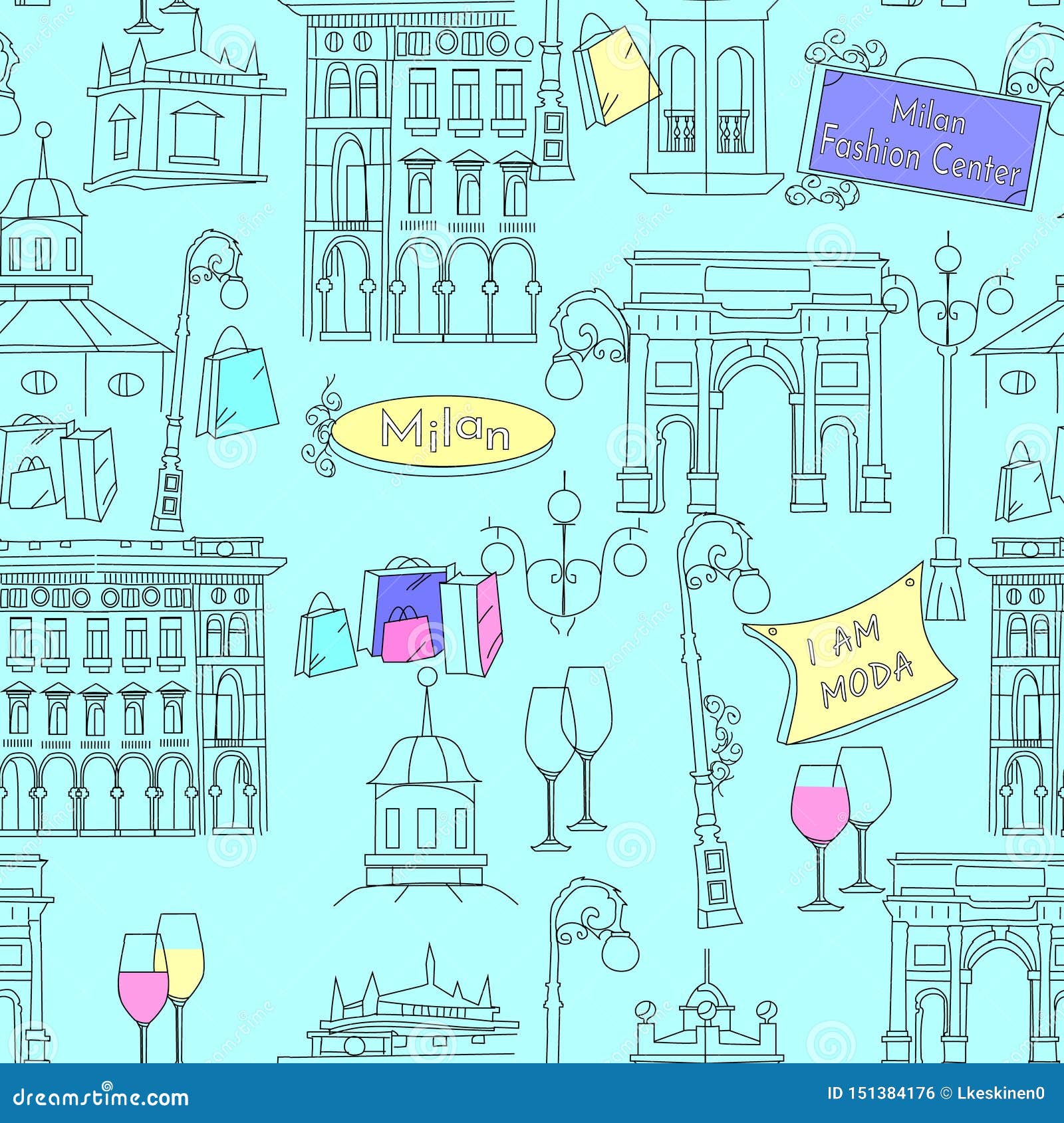 Milan Pattern Seamless Design Graphic Stock Vector - Illustration of ...