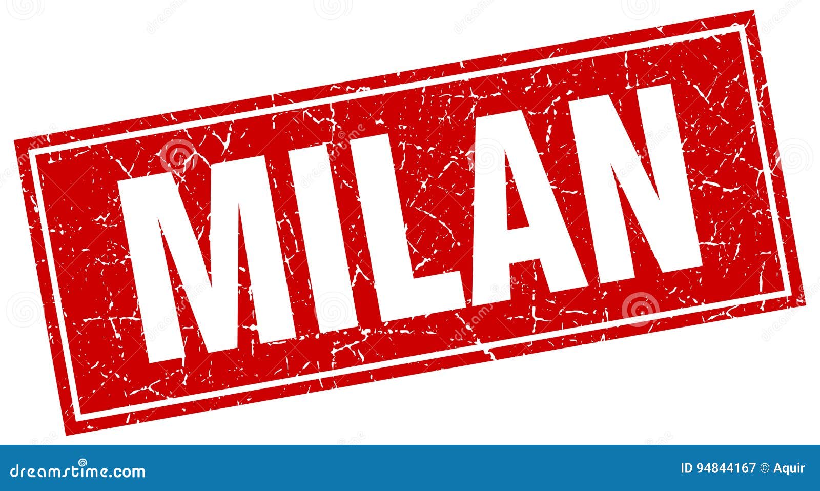 Milan Red Square Grunge Vintage Stamp Stock Vector - Illustration of ...