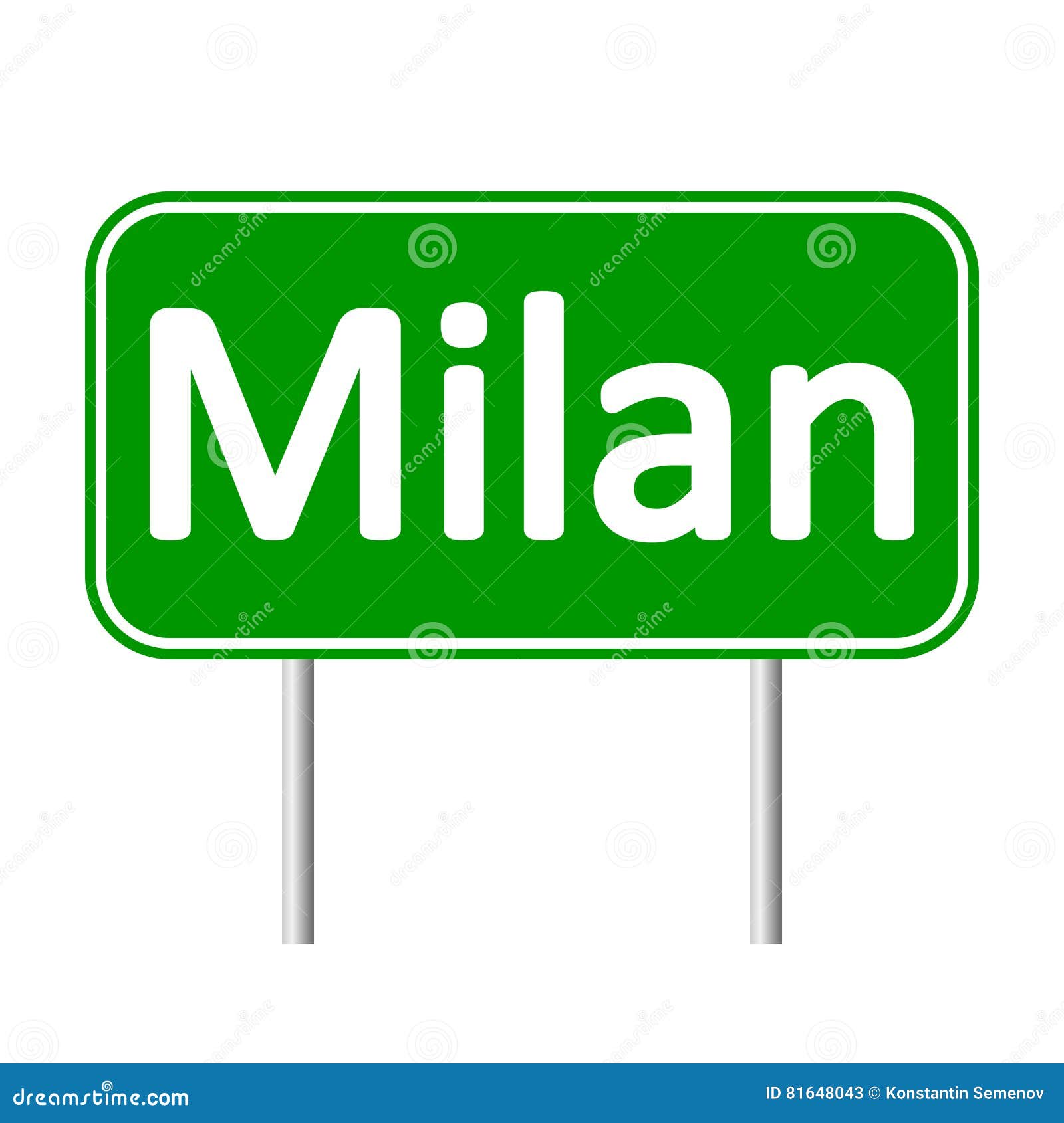 Milan road sign. stock illustration. Illustration of design - 81648043