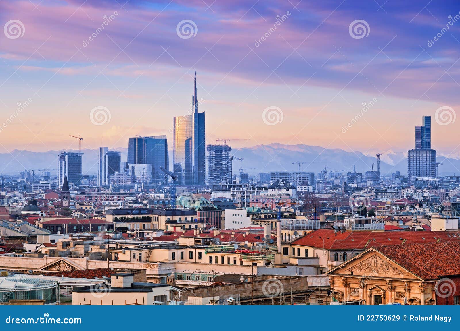 Milan Skyline stock image. Image of italian, nuova, aerial - 22753629