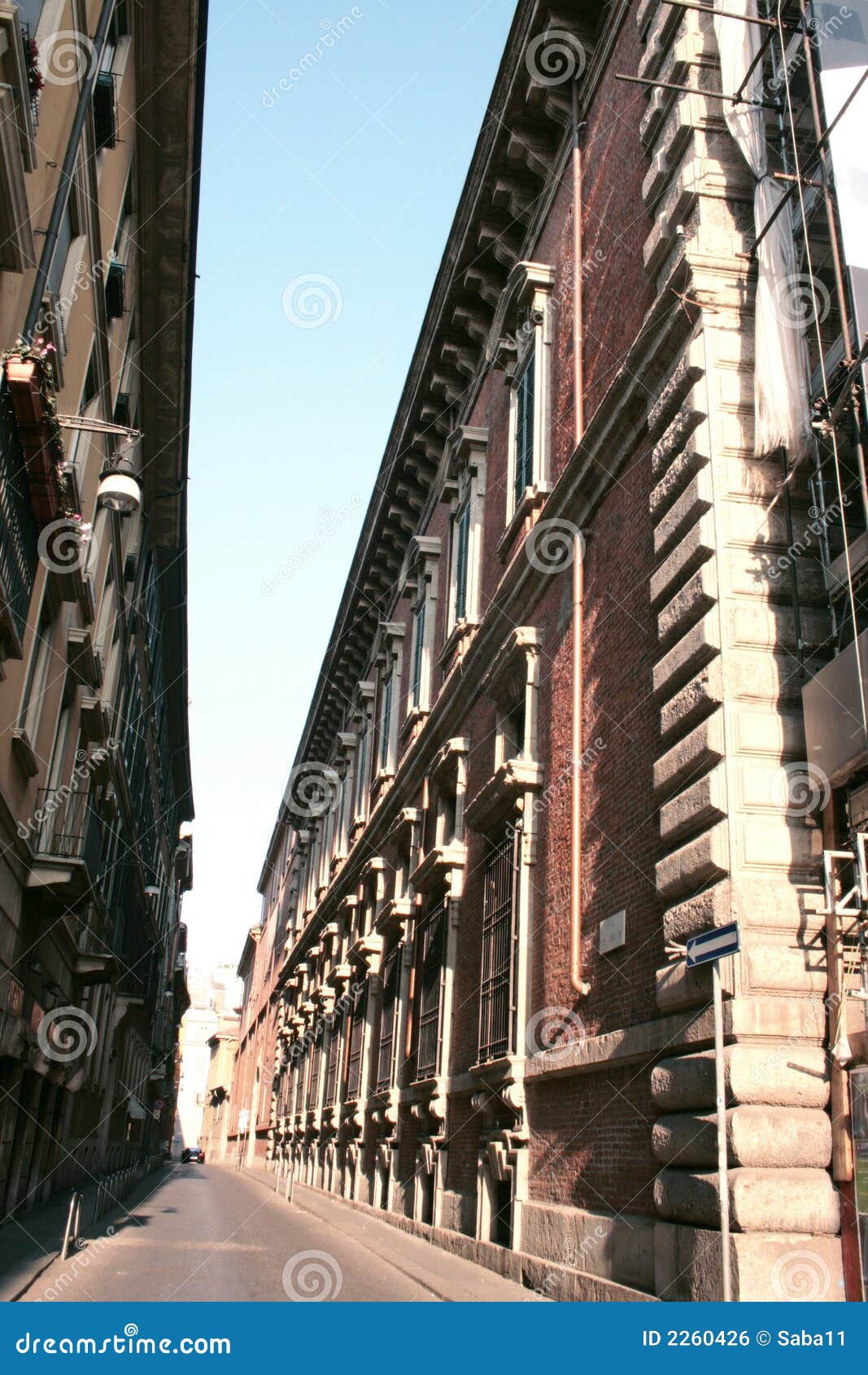 Milan Street. Ancient Building Stock Photo - Image of milano, lombardia ...