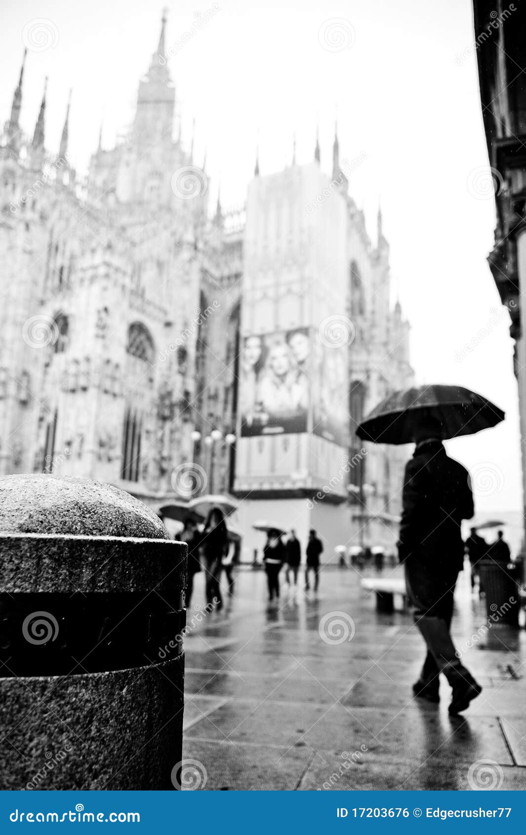 Milan, walking in the rain stock photo. Image of rain - 17203676