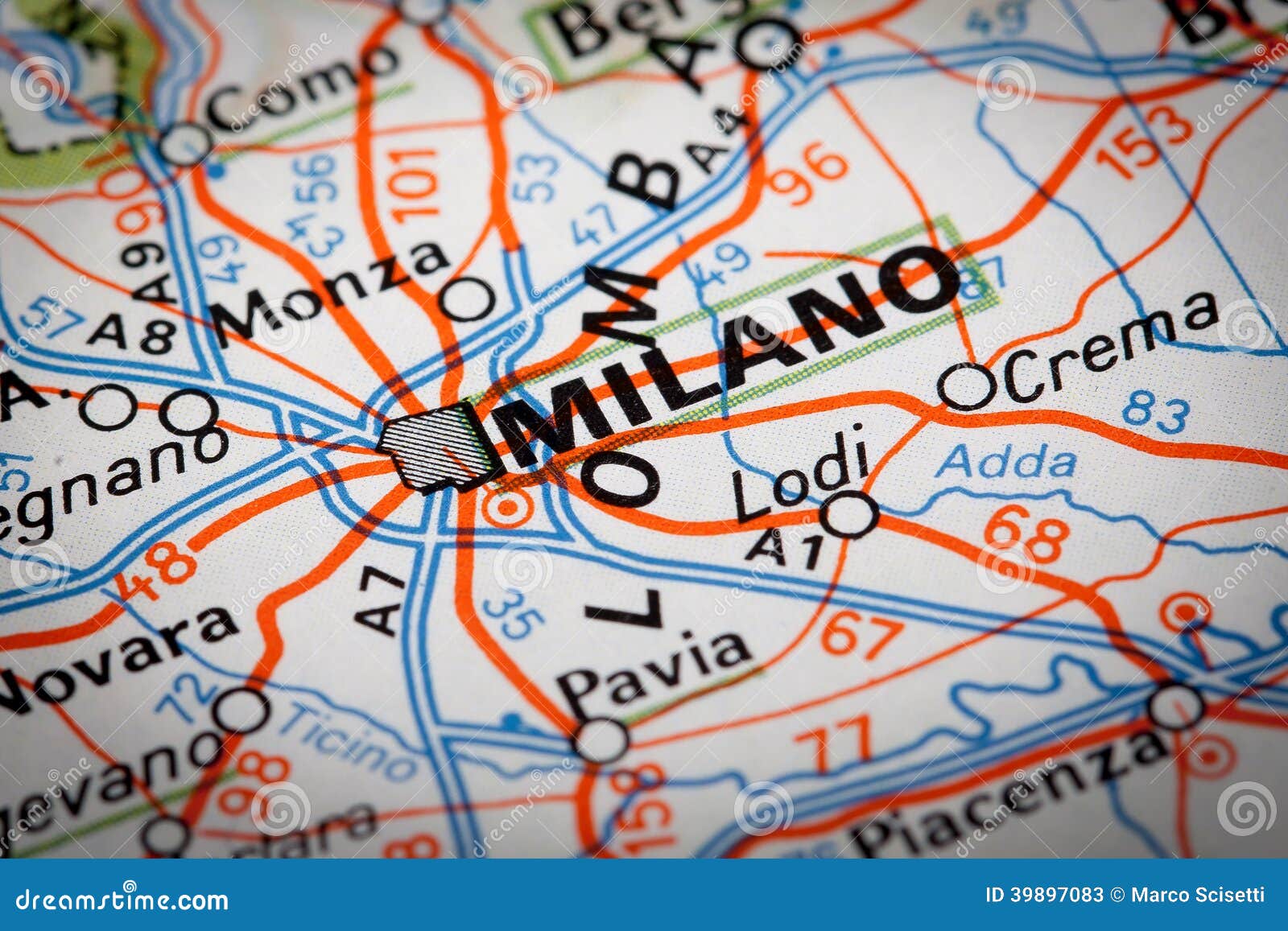 Milano City stock image. Image of cartography, city, relief - 39897083