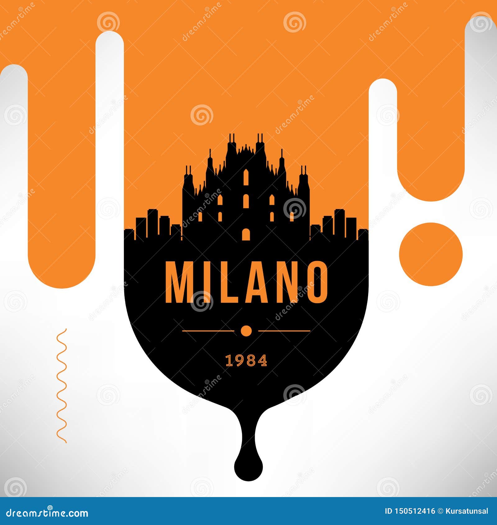 Milano Modern Web Banner Design with Vector Linear Skyline Stock ...