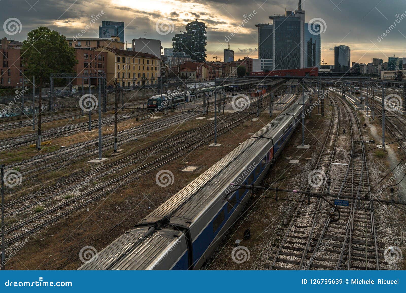 Milano Skyline Over the Station at Sunrise Editorial Stock Image ...