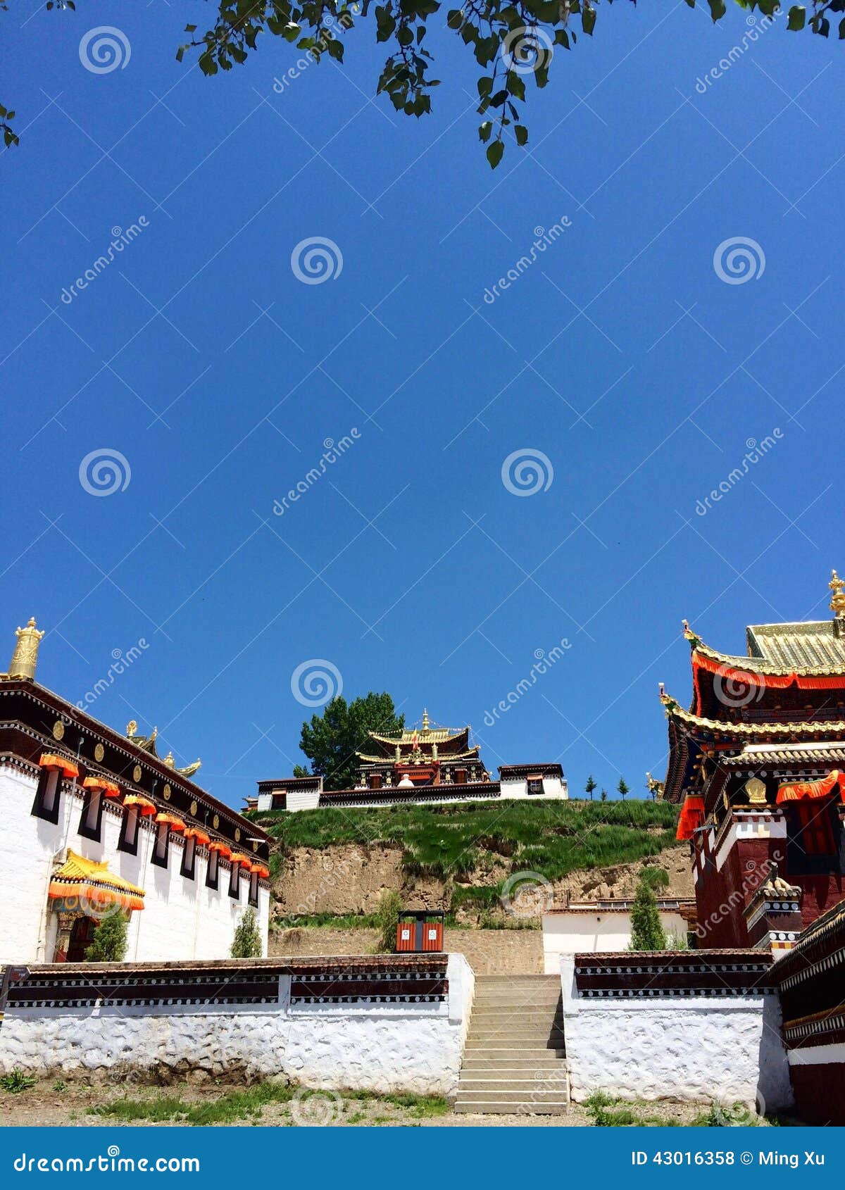 Milarepa Temples editorial stock photo. Image of clouds - 43016358