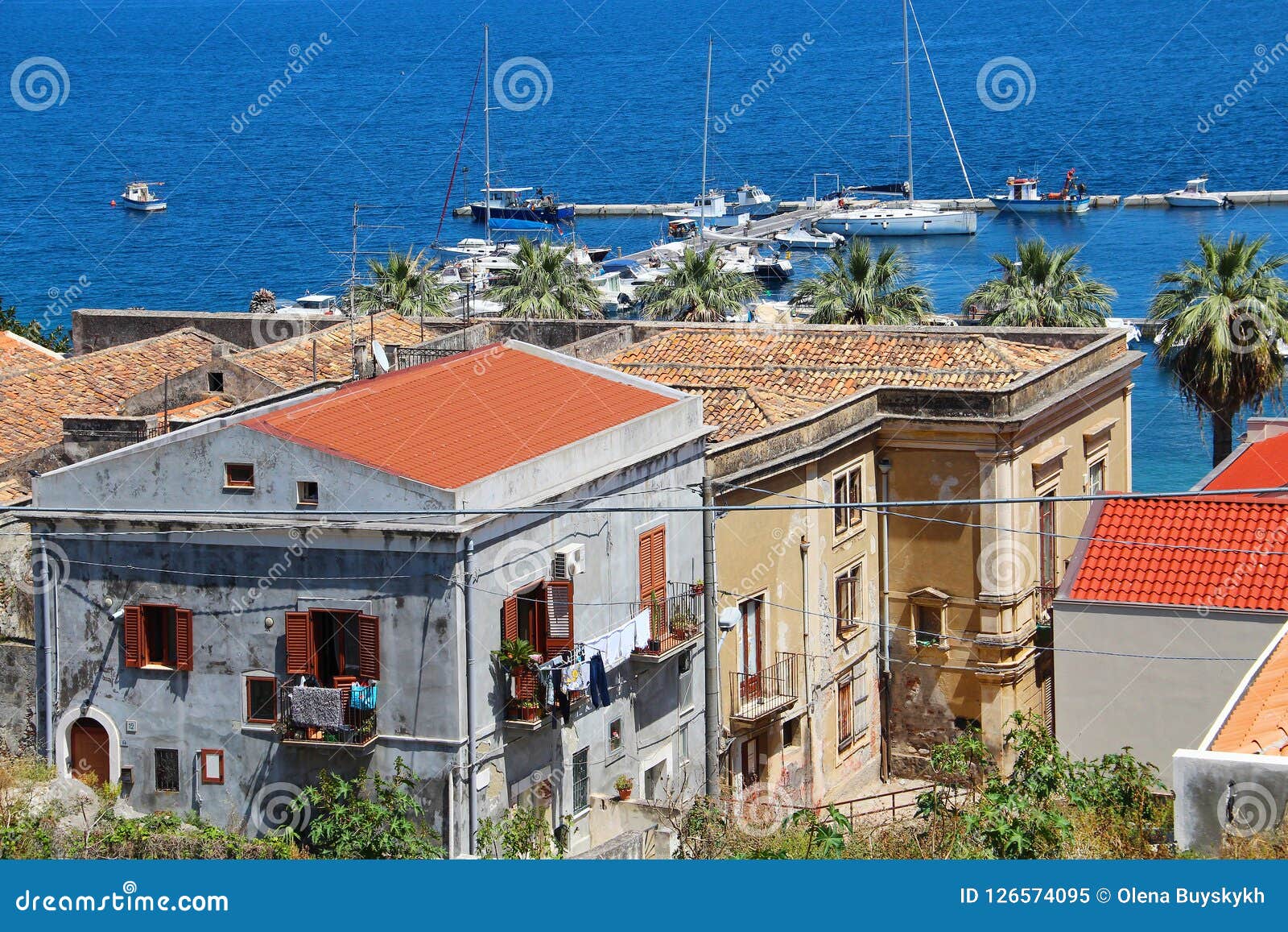 Milazzo, Sicily, Italy stock image. Image of harbor - 126574095