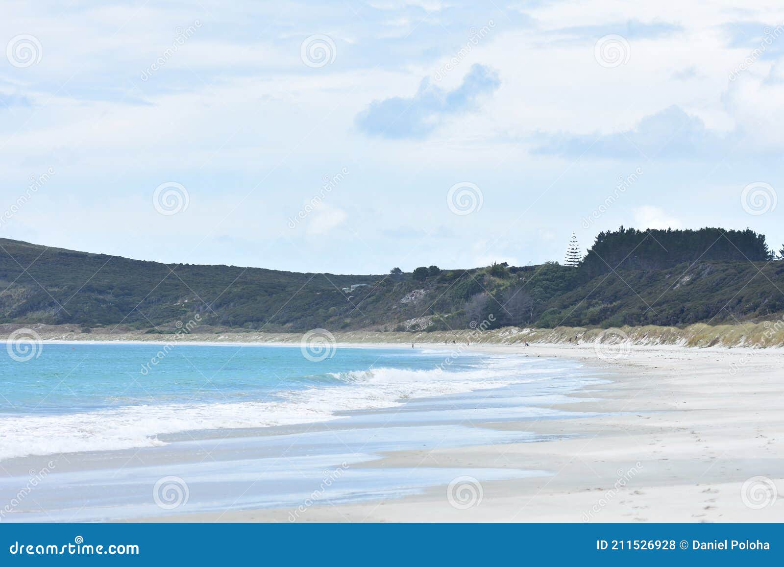 Mild Surf on Flat White Pacific Beach Stock Photo - Image of beach ...