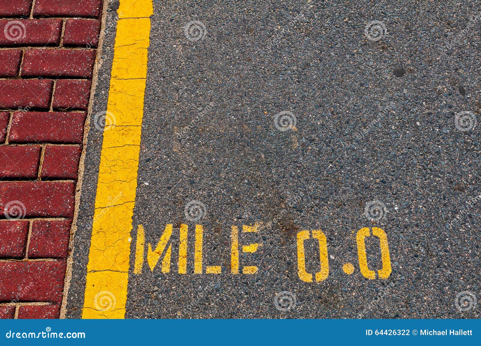 Mile 0.0 stock photo. Image of brick, start, adventure - 64426322