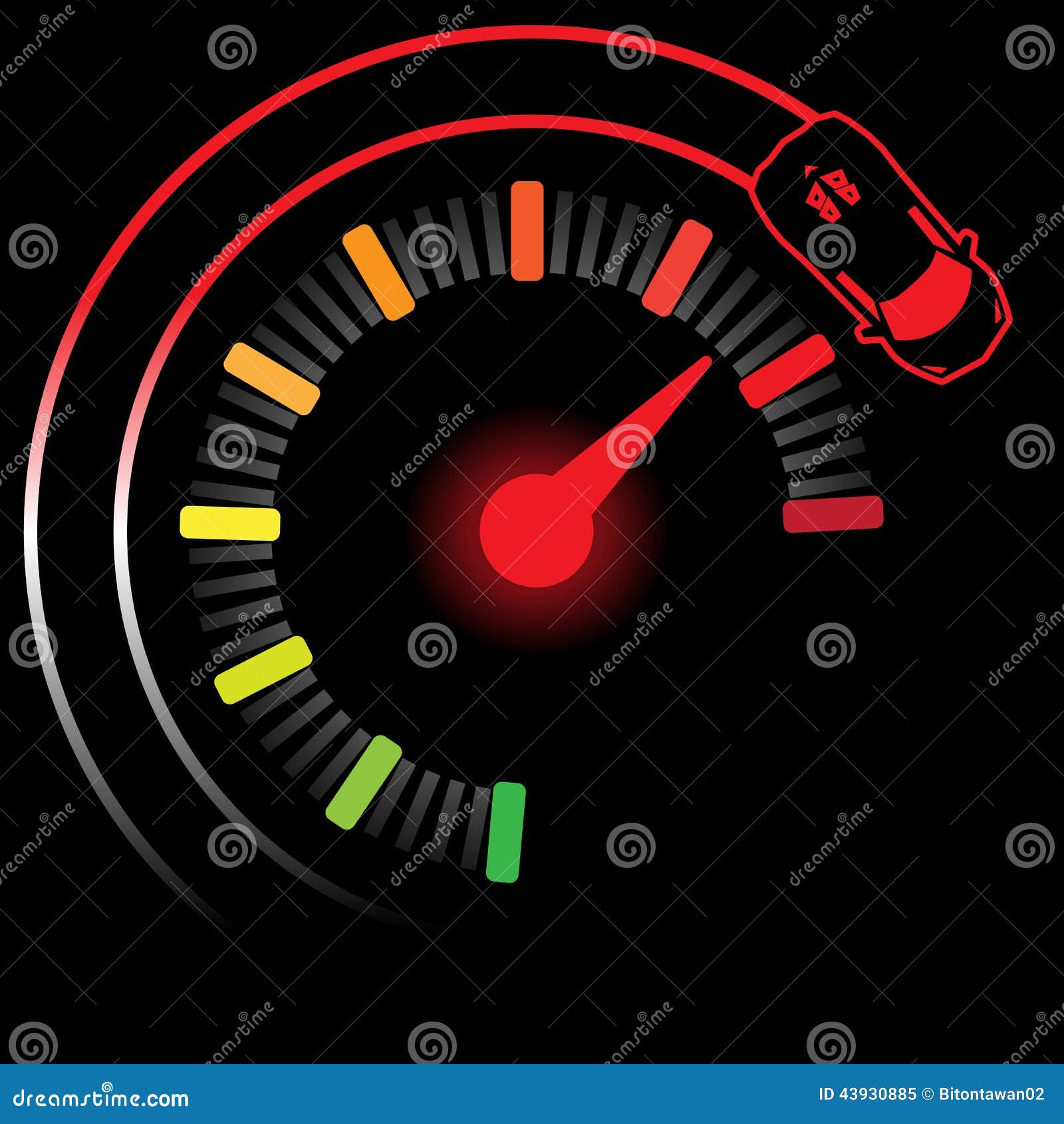Mile Kilometer Hours Icon In Blue Neon Style.. Elements Of Time ...
