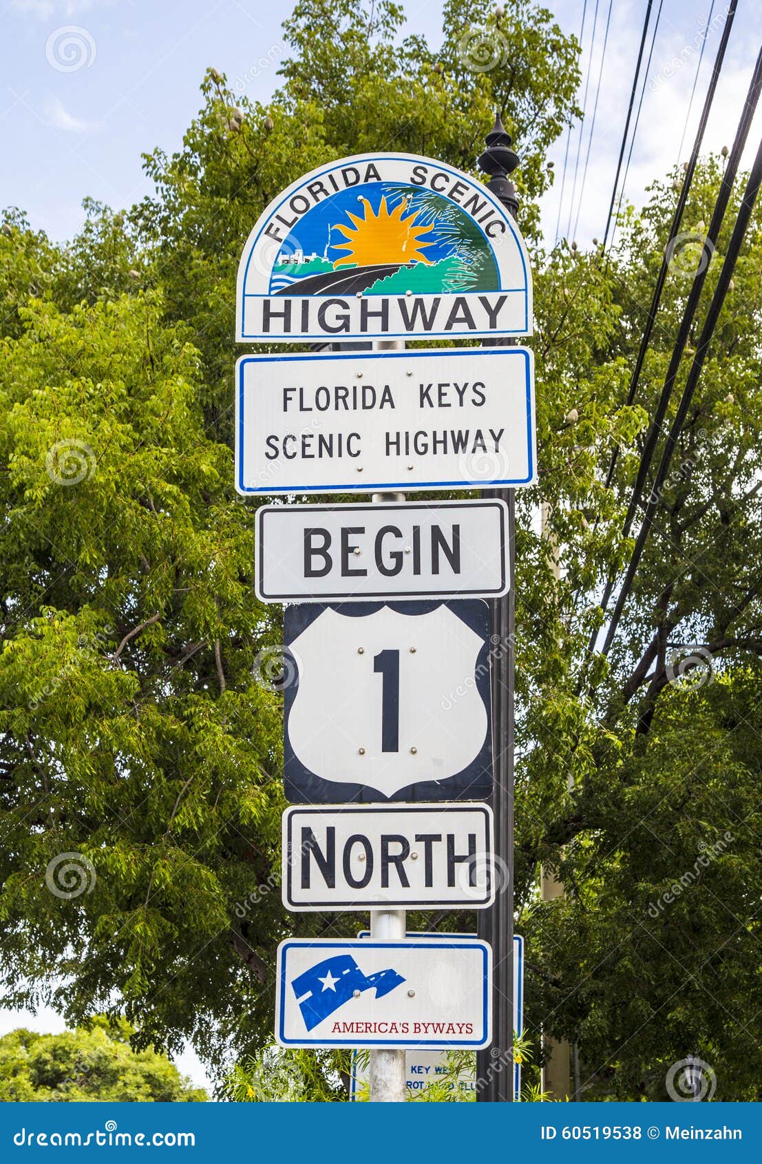 Mile Zero in Key West stock photo. Image of label, roadway - 60519538