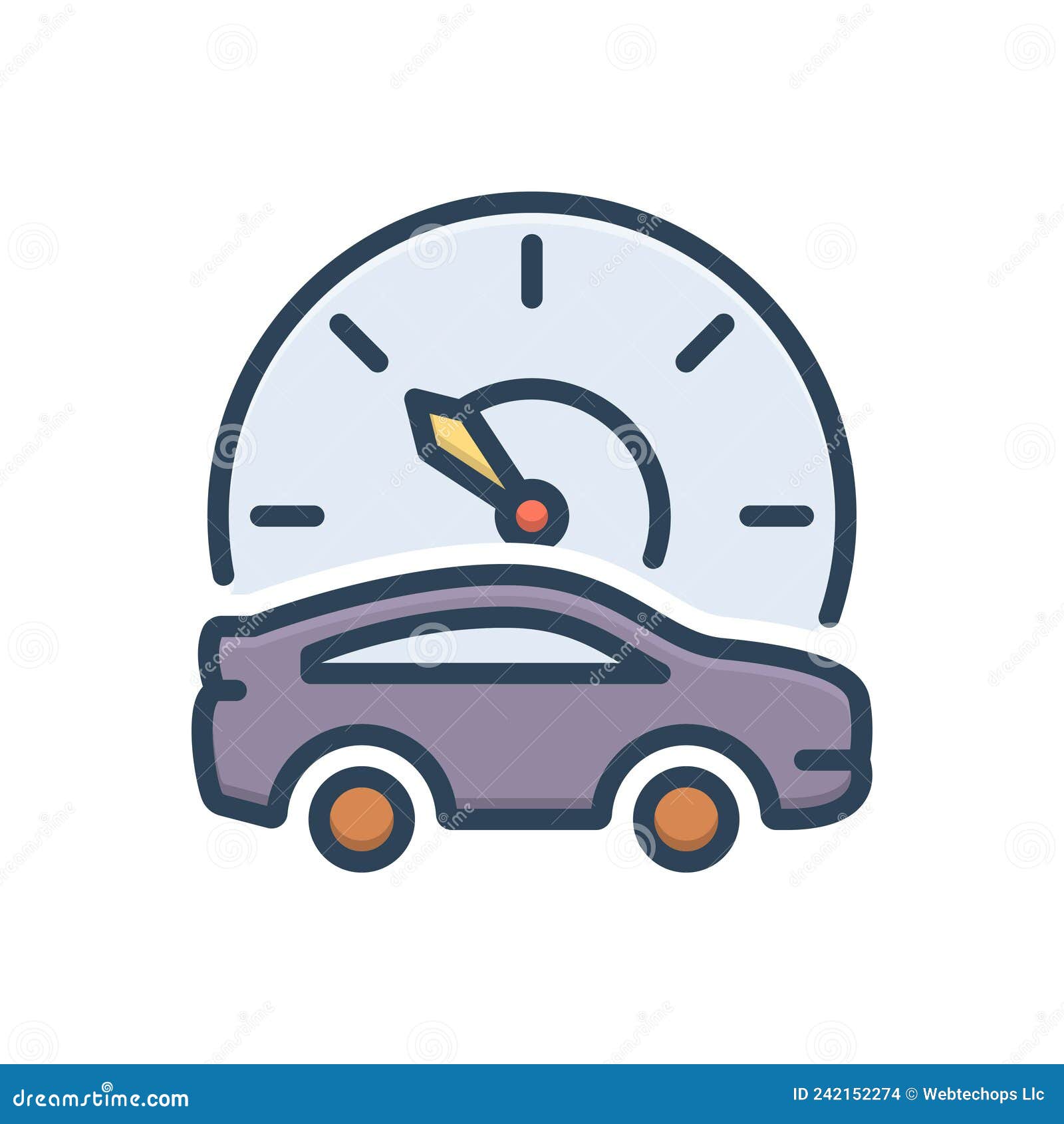 Color Illustration Icon for Mileage, Speedometer and Test Stock Vector ...