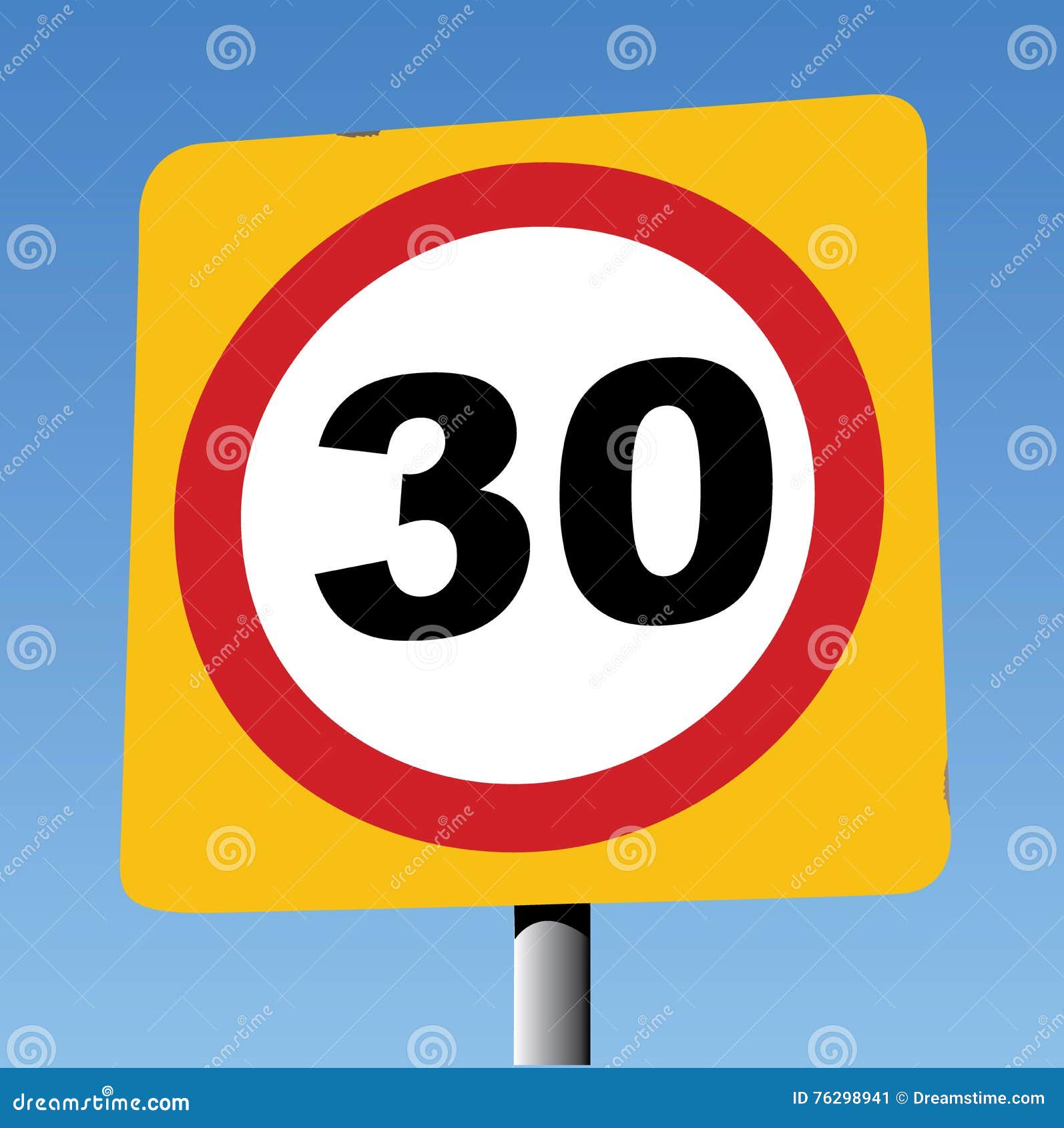 30 Miles Per Hour Traffic Sign Stock Illustration - Illustration of ...