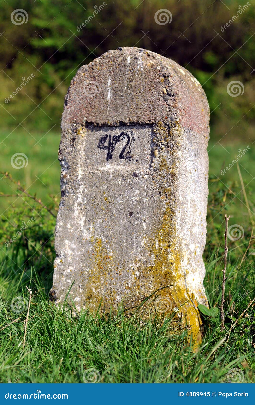 Milestone stock image. Image of stone, white, gravel, evening - 4889945