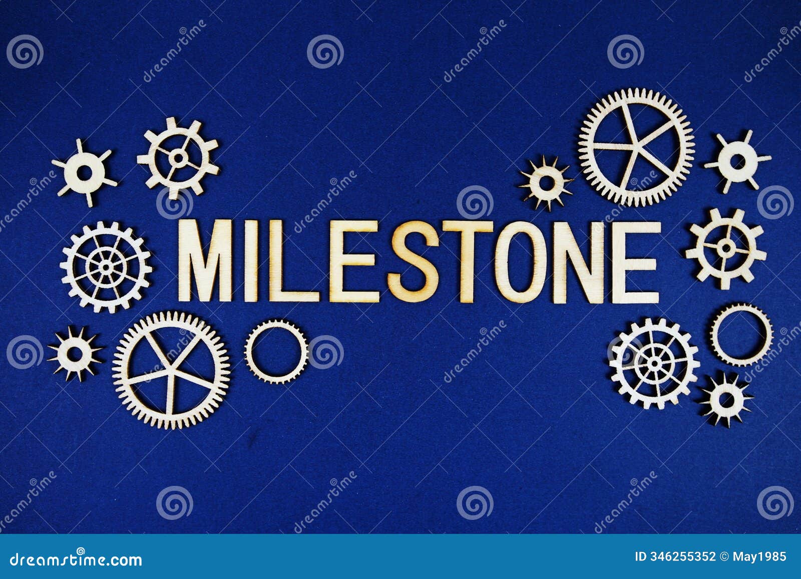 Milestone Alphabet Letters with Gears Element on Navy Blue Background ...