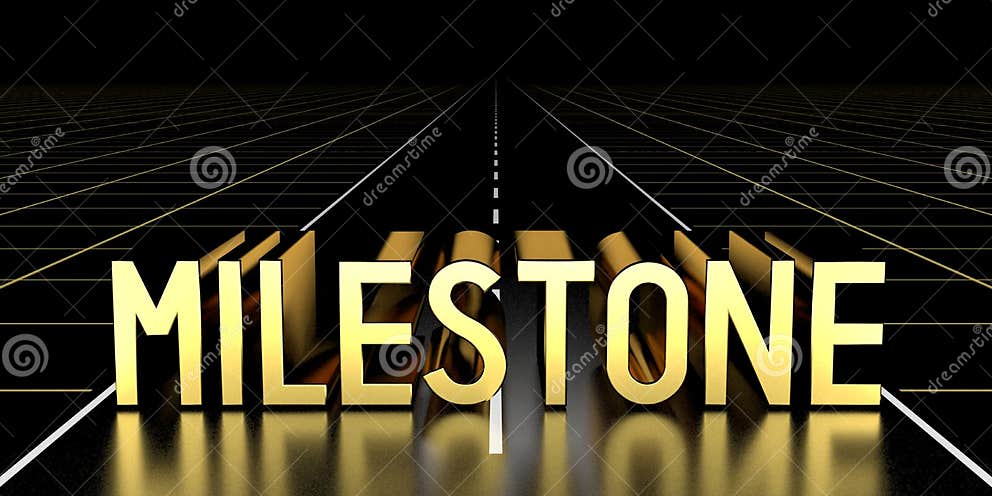 Milestone Concept, Road - 3D Rendering Stock Illustration ...