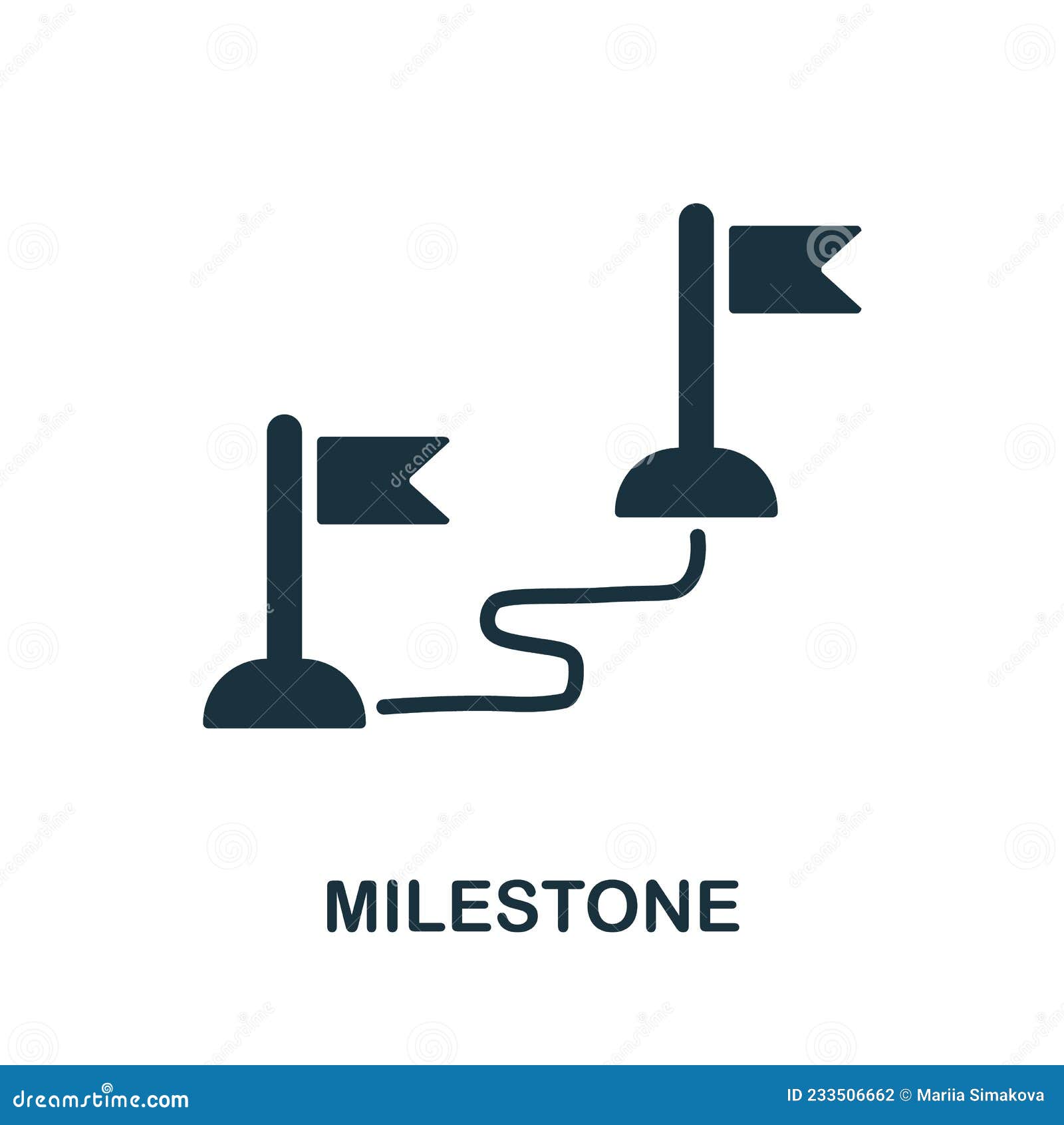 Milestone Icon. Monochrome Sign from Project Development Collection ...