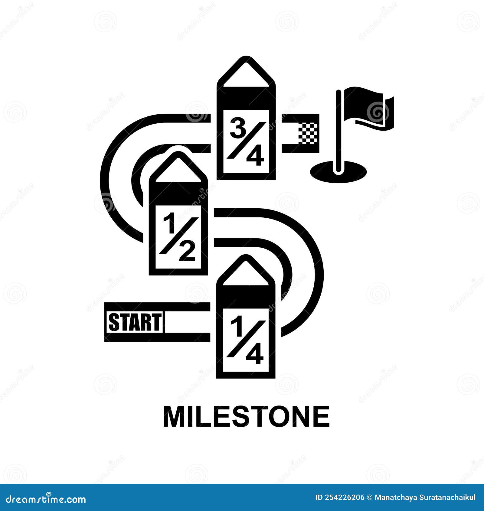 Milestone Icon Isolated on White Background Stock Vector - Illustration ...