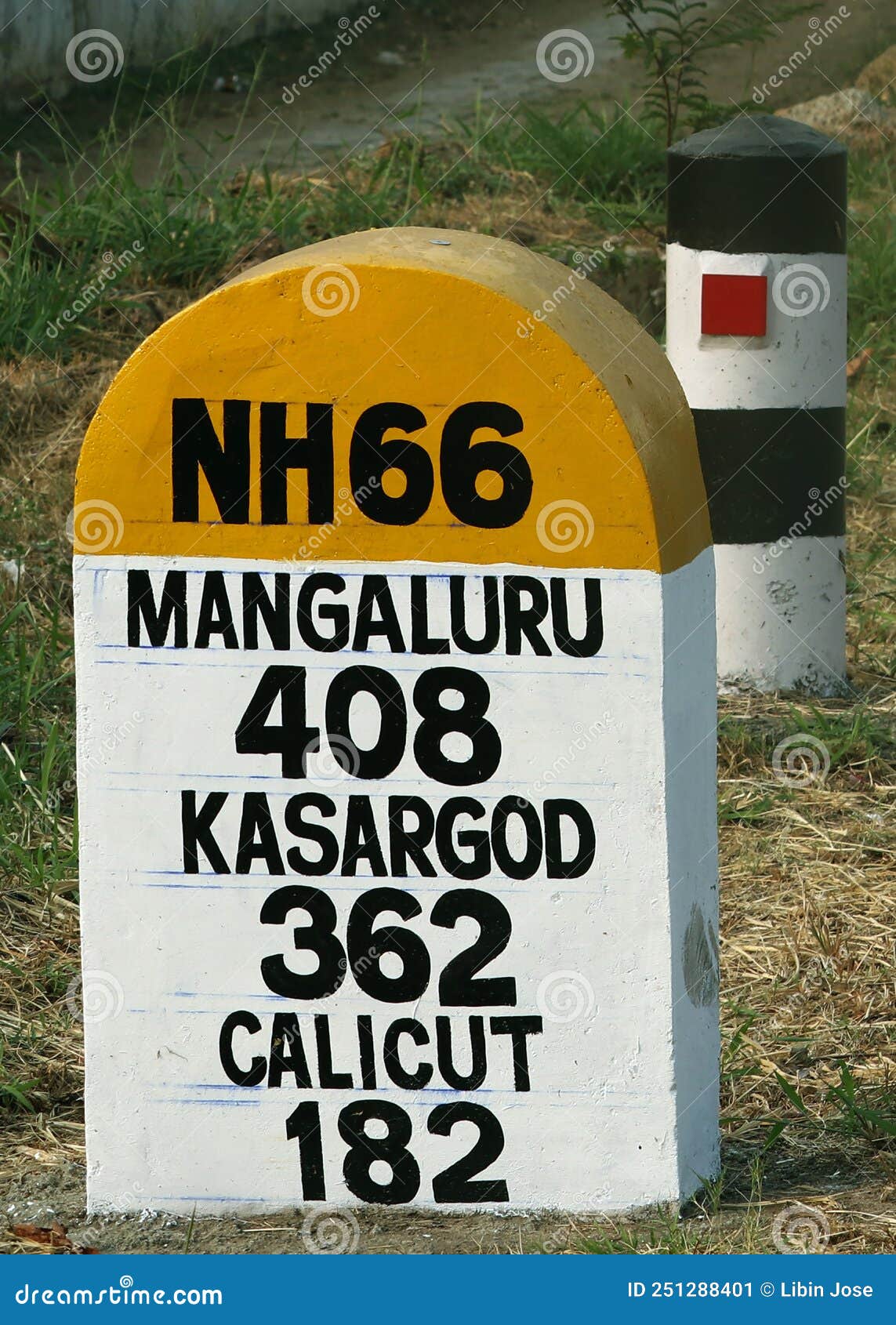 Milestone in Indian Roads. Informative Sign Boards Stock Image - Image ...