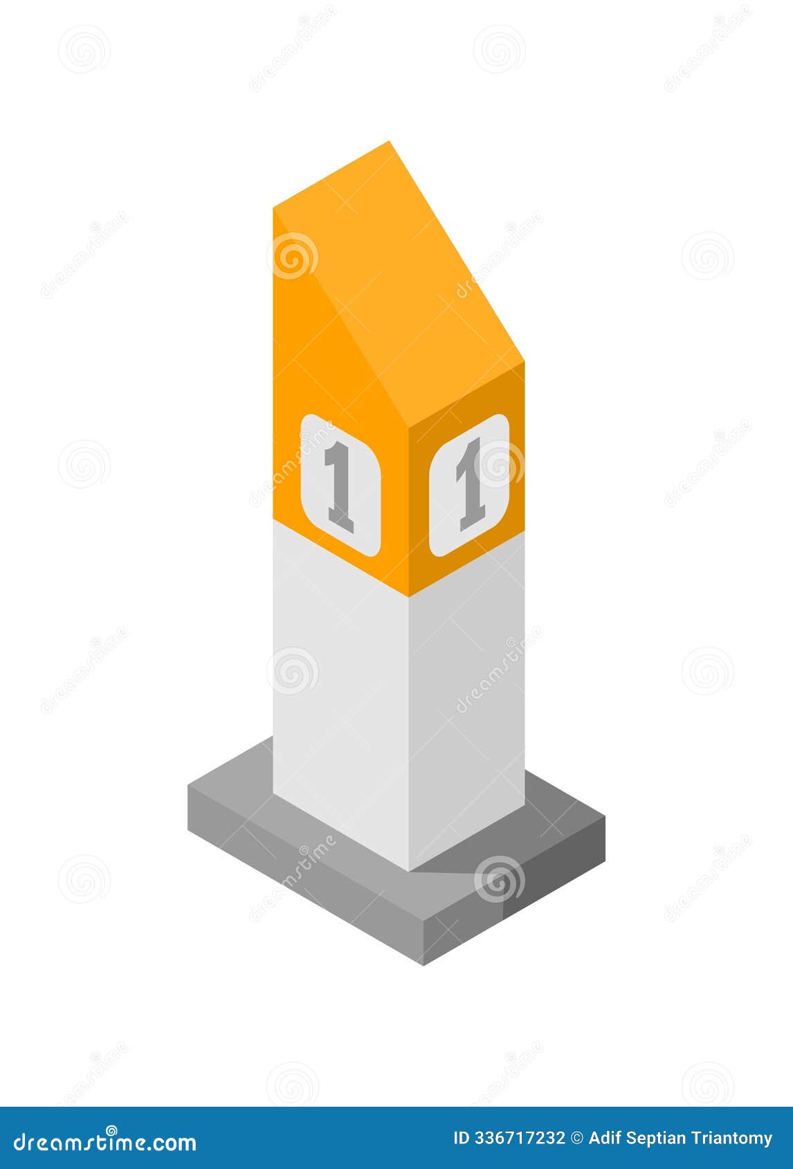 Milestone Sign. Simple Flat Illustration in Isometric View. Stock ...