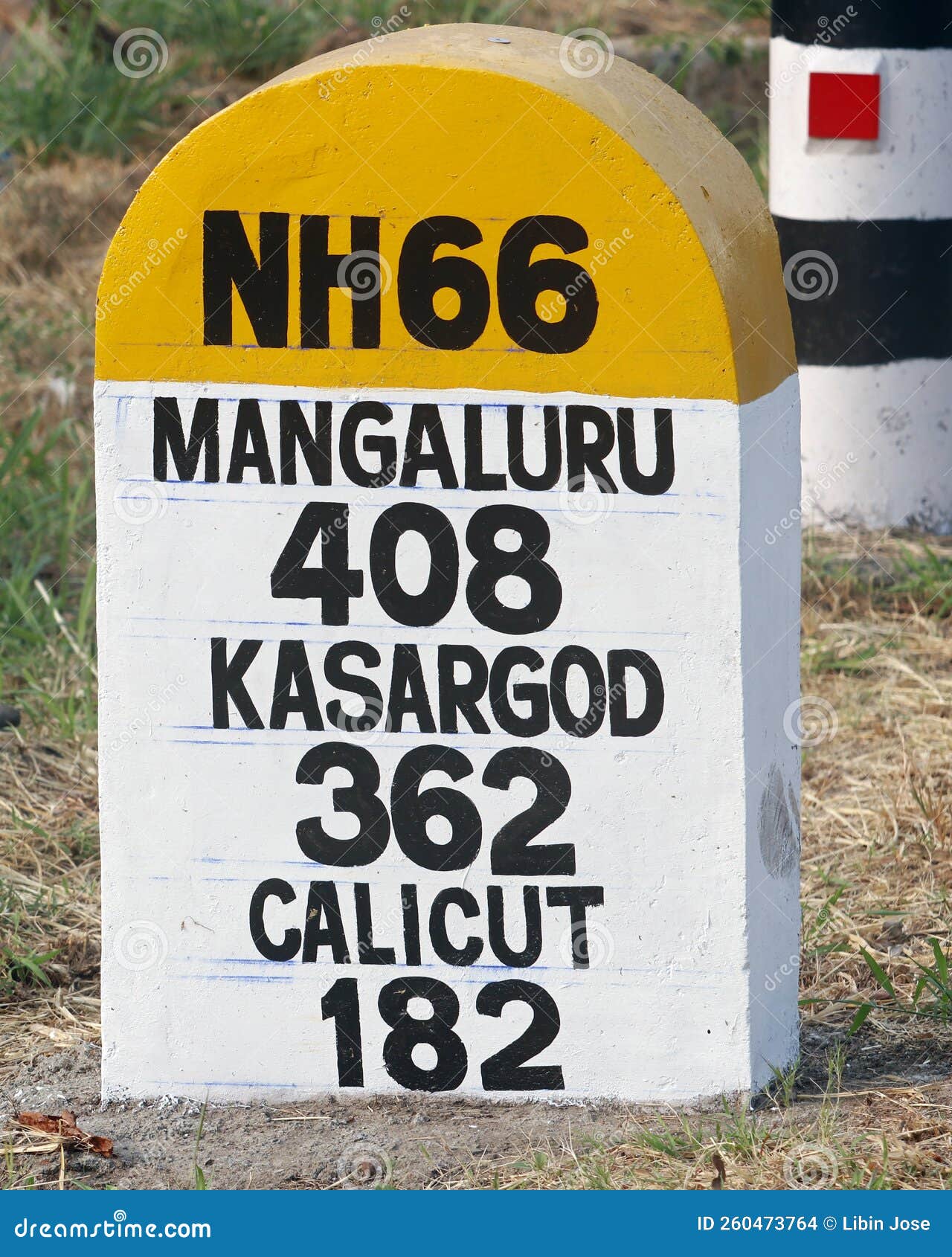 Milestone Signage for National Highway 66 in India Stock Photo - Image ...