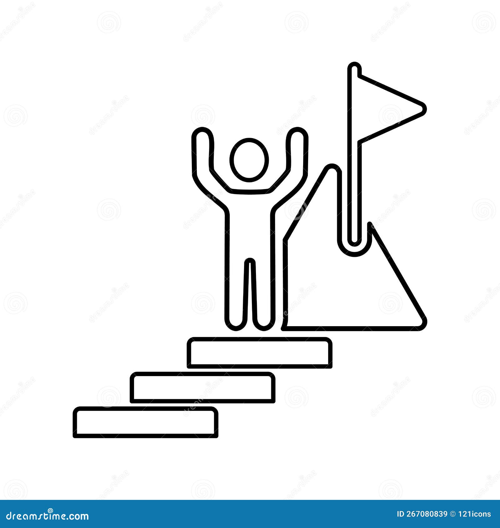 Milestone, Success, Target Outline Icon. Line Art Vector Stock ...
