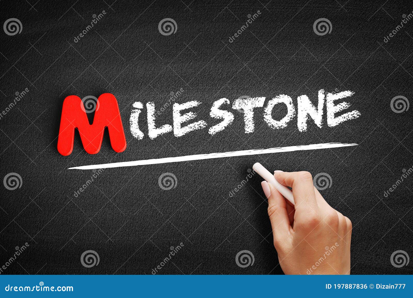 Milestone Text on Blackboard Stock Photo - Image of accomplishment ...