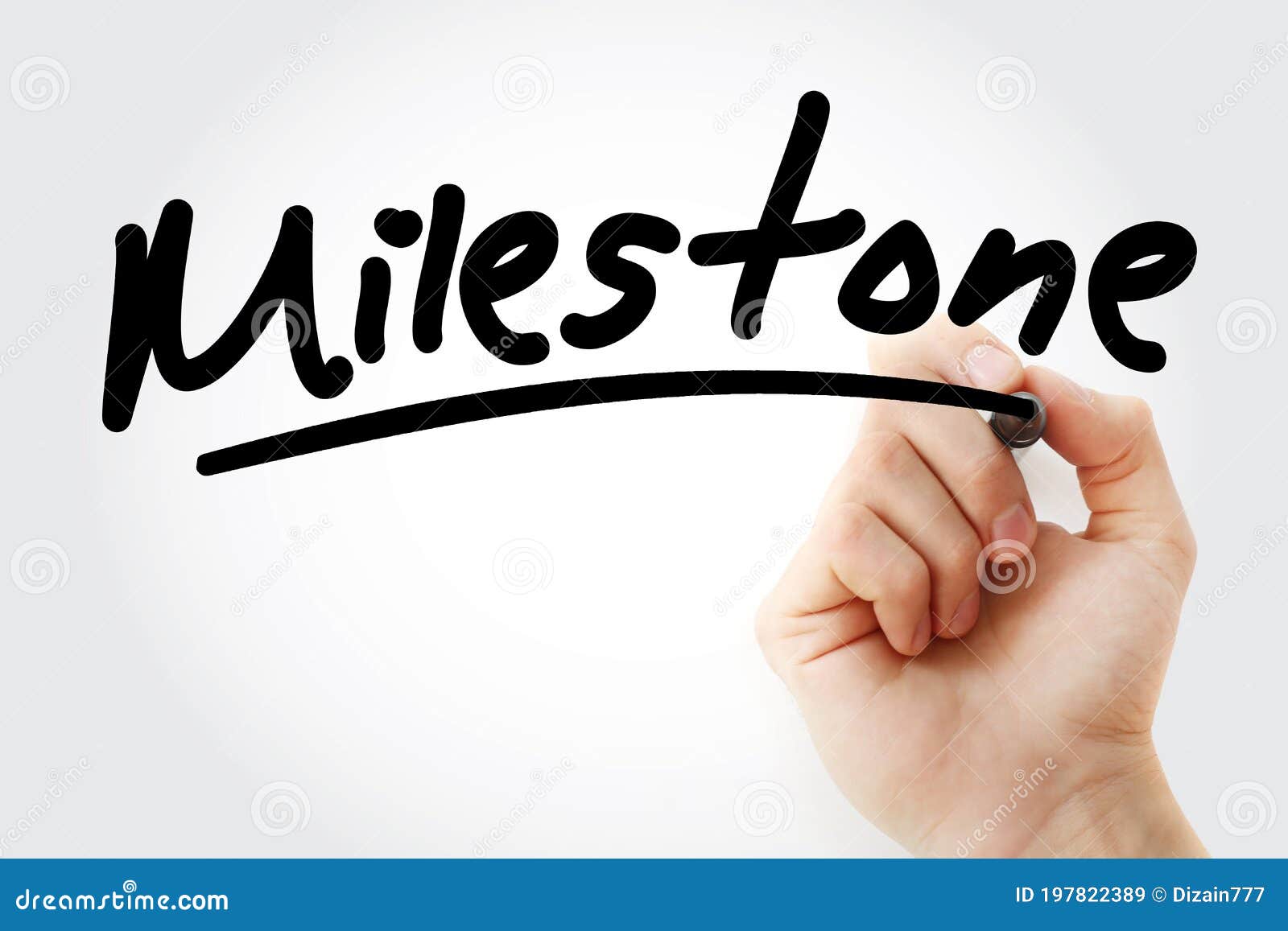 Milestone text with marker stock image. Image of board - 197822389