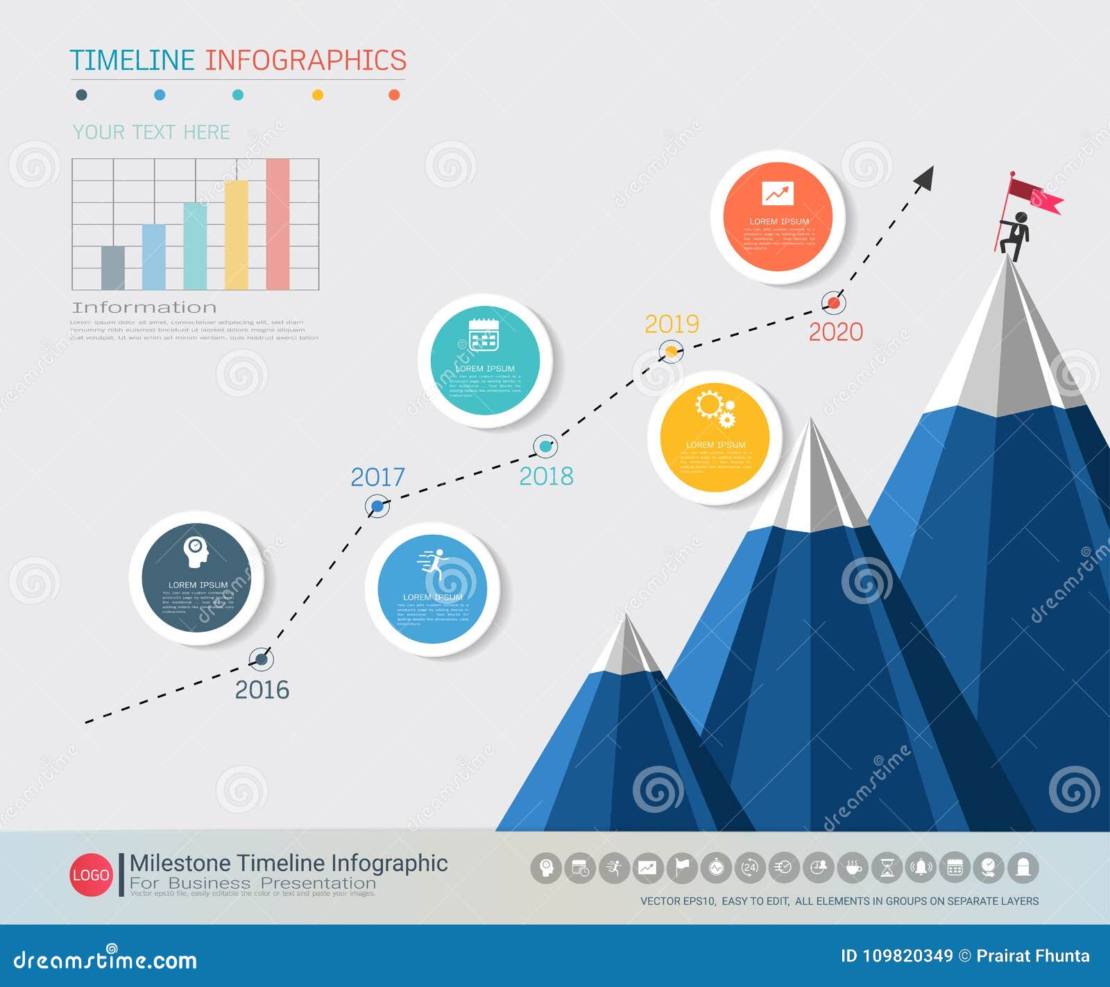 Milestone And Timeline For Presentation And Report Vector Illustration ... Milestone And Timeline For Presentation And Report Vector Illustration ...