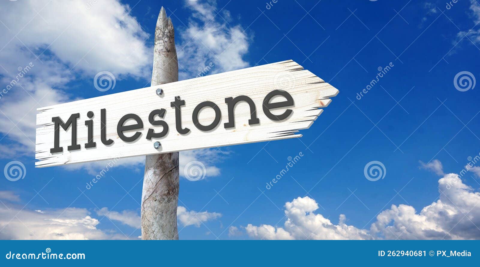 Milestone - Wooden Signpost with One Arrow Stock Image - Image of ...